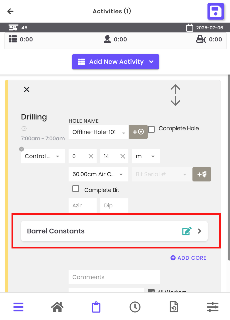 Drilling Activity - Advanced Core Recovery Calculator